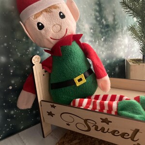 Personalized Elf Bed for Plush Christmas Elf Doll, Doll Furniture, Elf ...