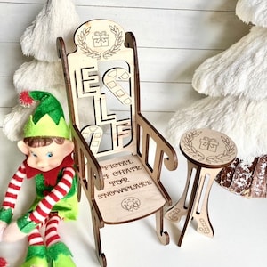 Personalized Christmas Elf Chair and Table Wood Doll Furniture, Elf ...