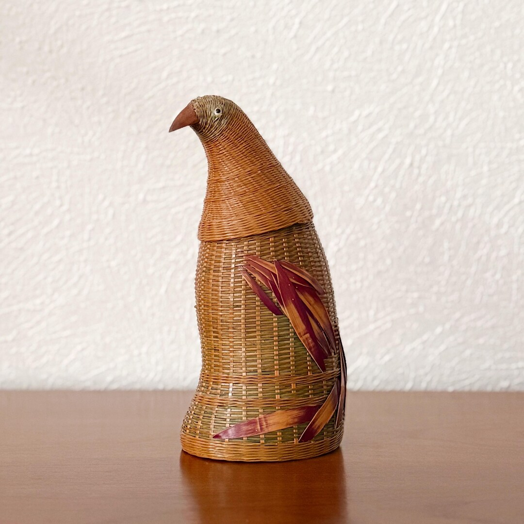 Vintage Handmade Bird Basket Container - Etsy