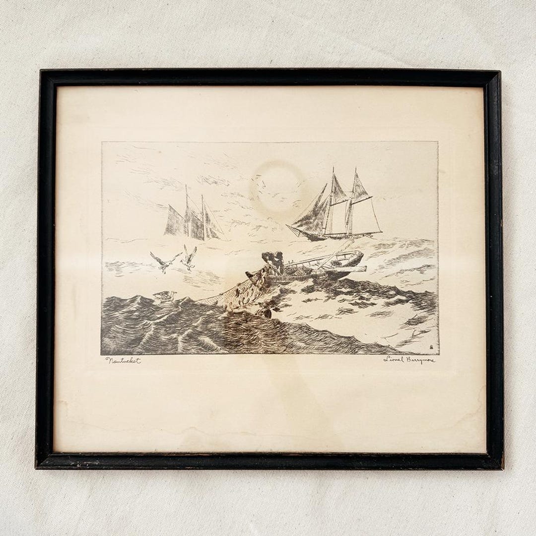 Nantucket by Lionel Barrymore Vintage Etching Reproduction - Etsy