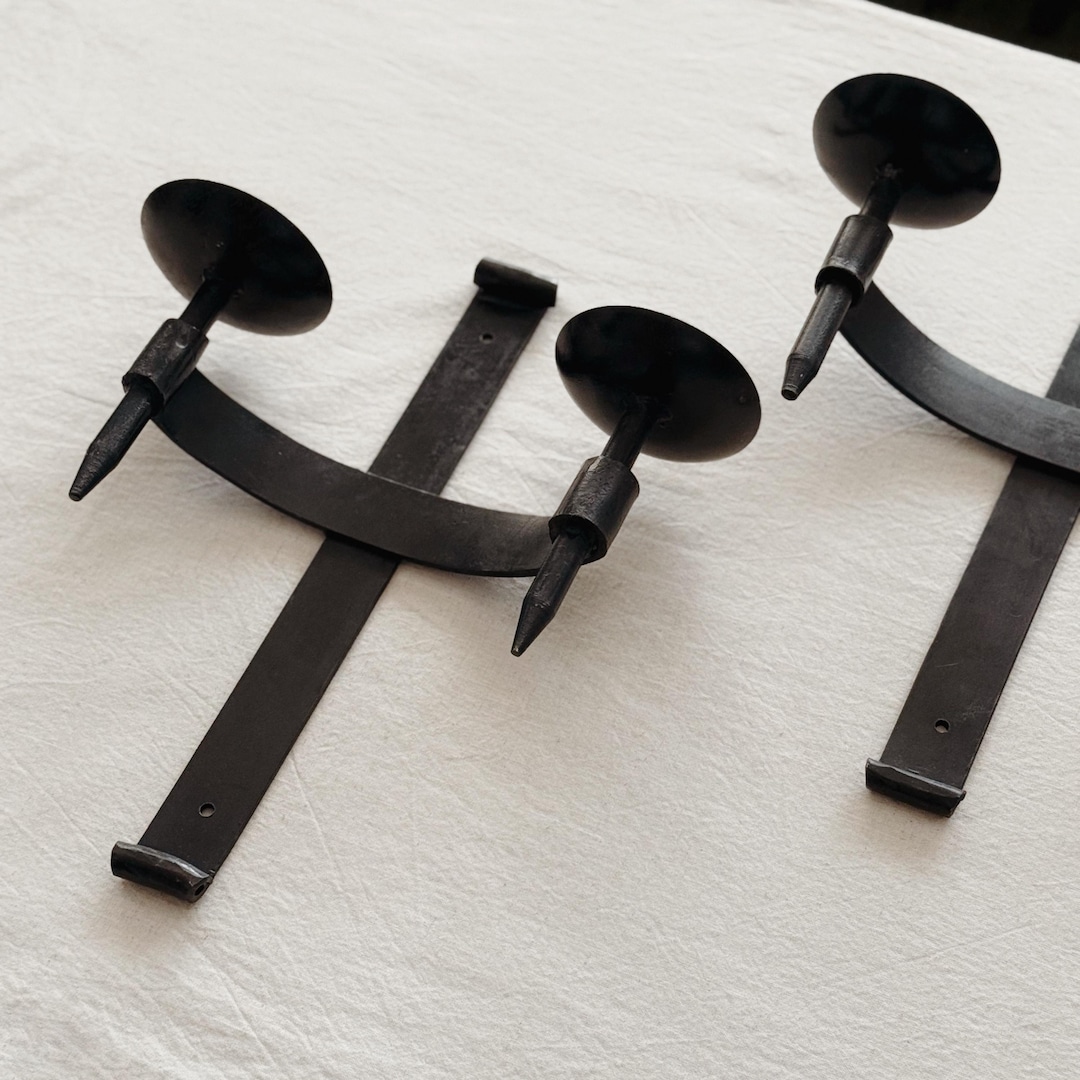 Vintage Wrought Iron Wall Mount Candle Holders - Etsy