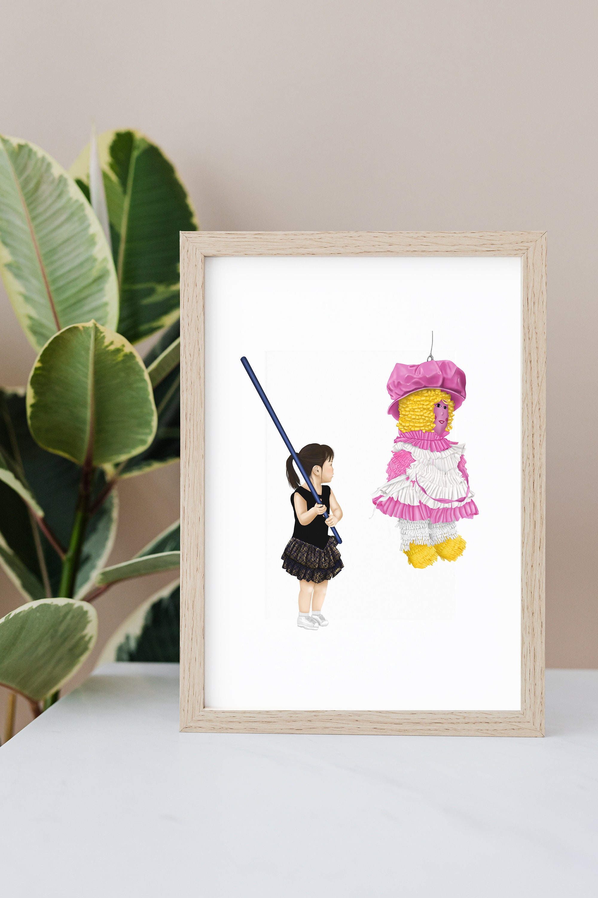 Birthday Party Piñata Illustration | Childhood Drawing | Printable Art ...