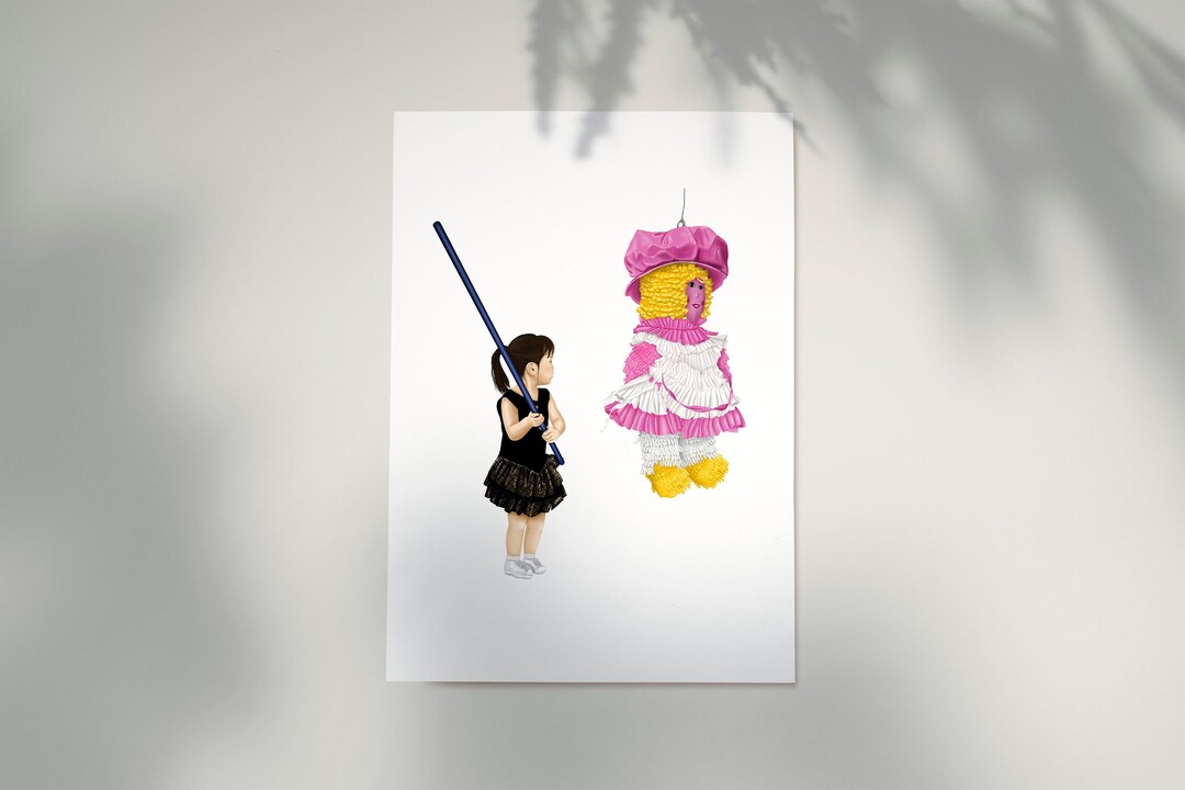 Birthday Party Piñata Illustration | Childhood Drawing | Printable Art ...