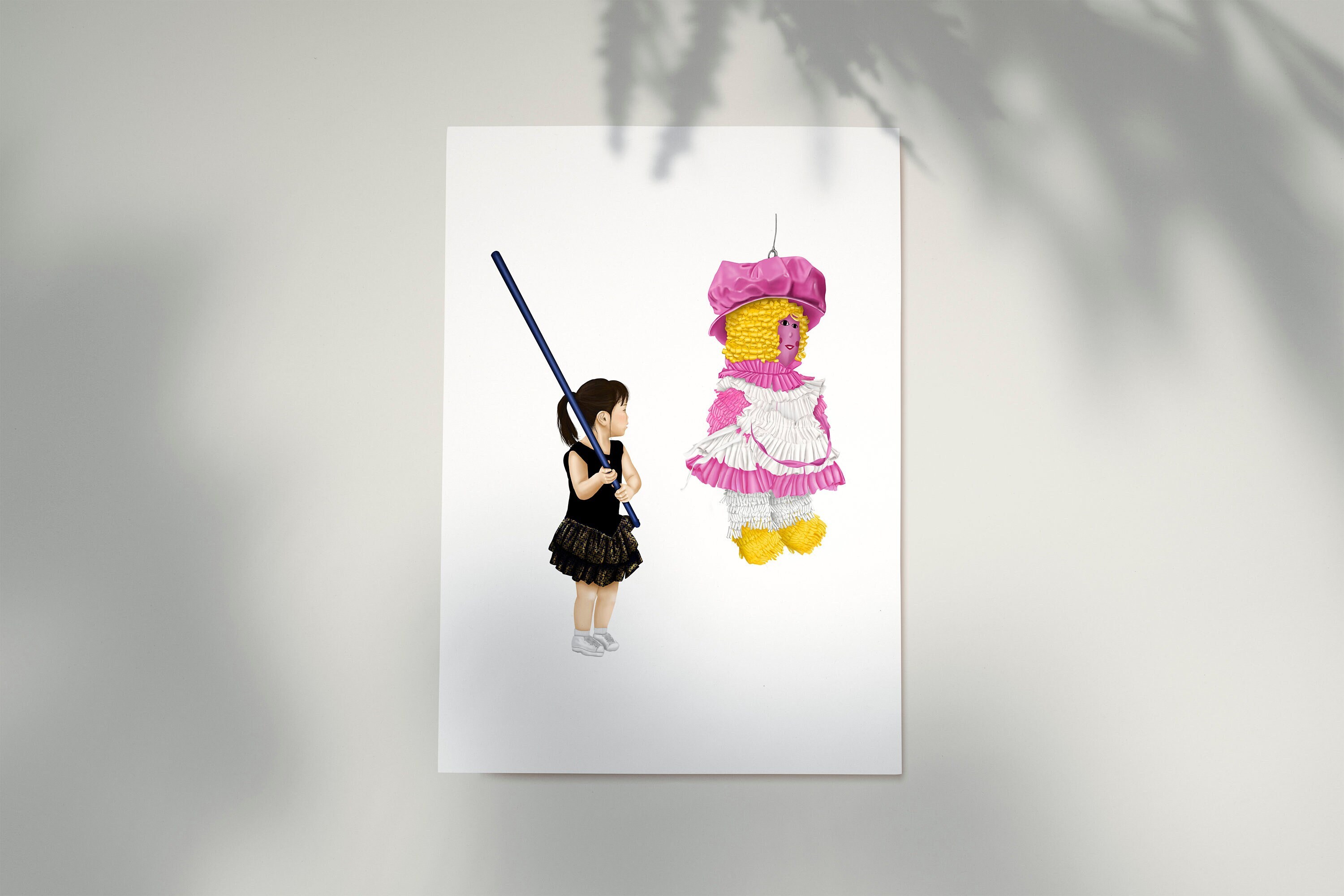 Birthday Party Piñata Illustration | Childhood Drawing | Printable Art ...