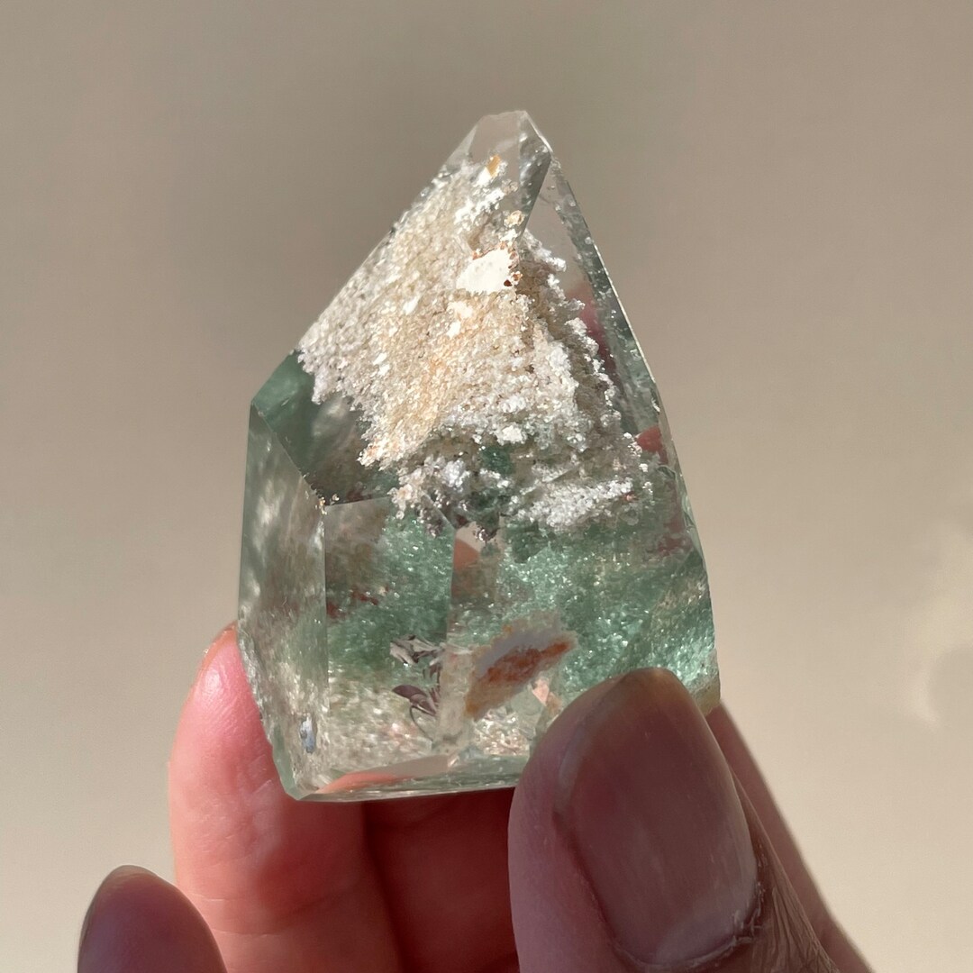 White & Green Garden Quartz Lodolite Healing Crystal Freeform See Video ...