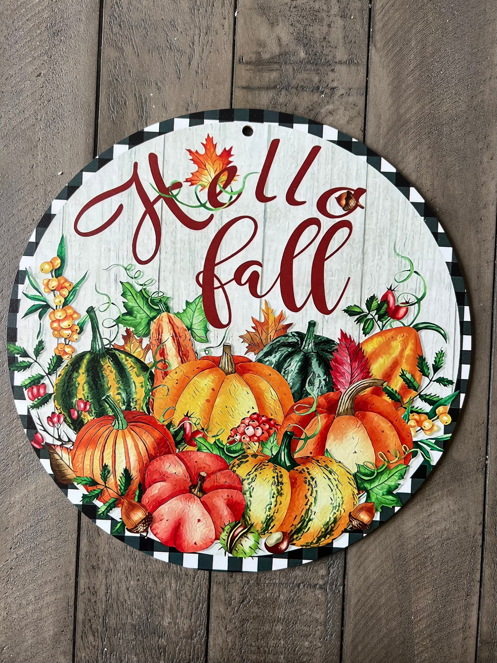 Hello Fall, Pumpkin Sign, - Etsy