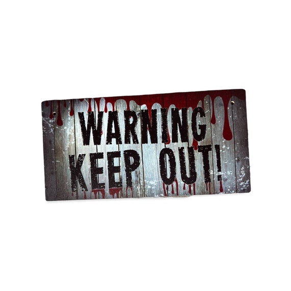 Warning Keep Out Wreath Signs for Halloweenwreath Sign - Etsy