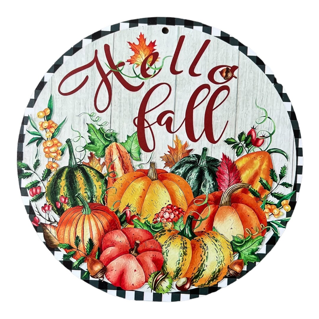 Hello Fall, Pumpkin Sign, - Etsy