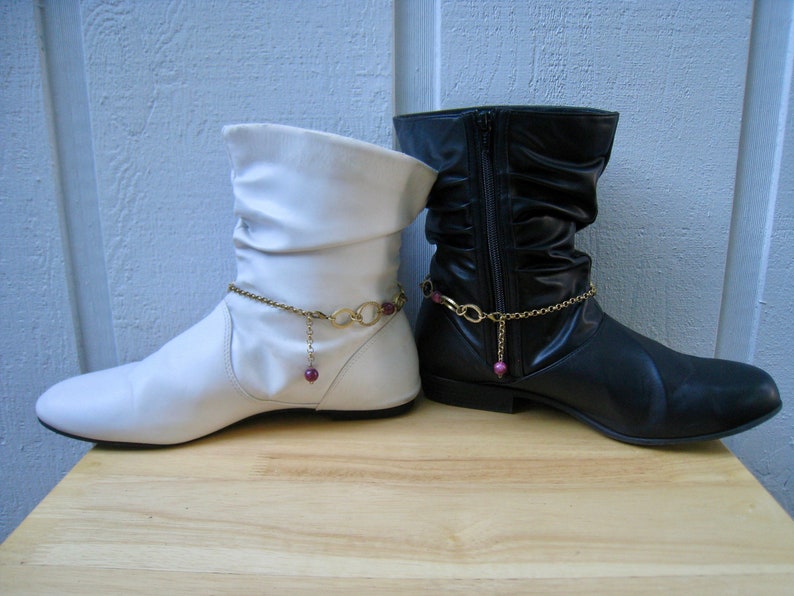 Bootstraps - Gold Tone Metal and Pink Beads - Etsy