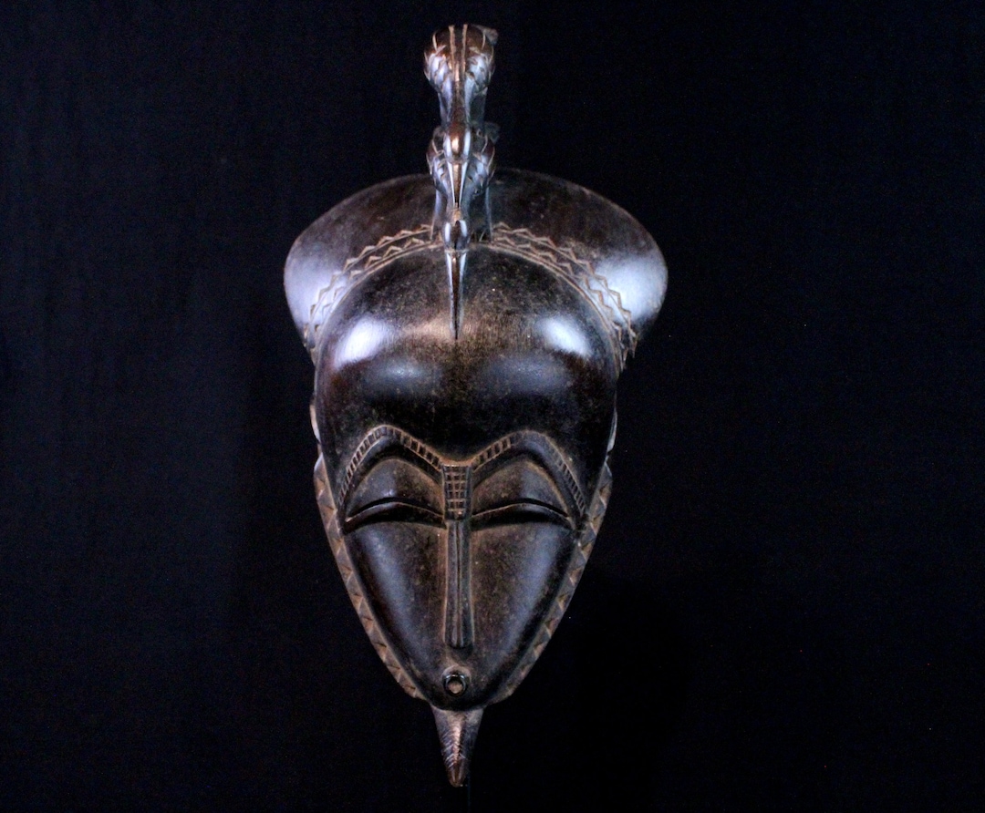 African Art Early Ethnic Arts Yaure Yohoure Mask Birds in Crest Fine ...