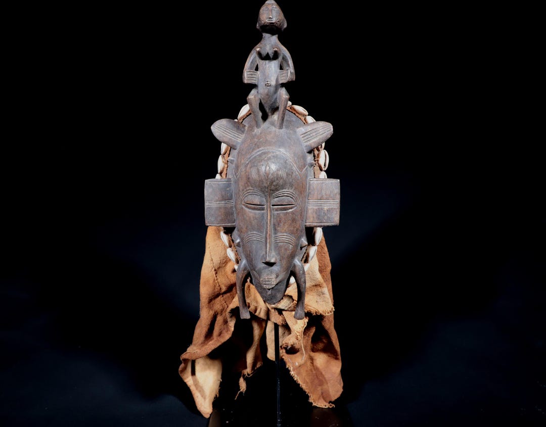 African Art, Tribal Art - Ancient Kpelie Senufo Mask, Complete Senufo ...