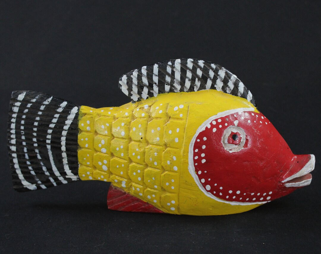 Ethnographic African Art Tribal Deco - Superb Wooden Bozo Fish Crest ...