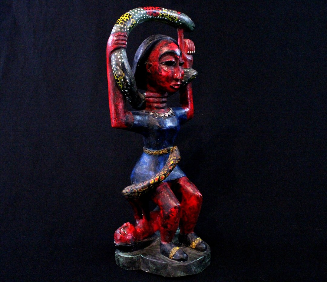 Tribal African Art Statue of Mami Wata Watta Water Mermaid Deity ...