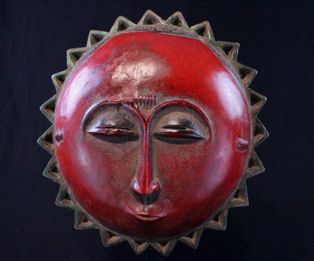 African Art Tribal First Arts - Baoulé Baule Akan Sun Mask - African ...