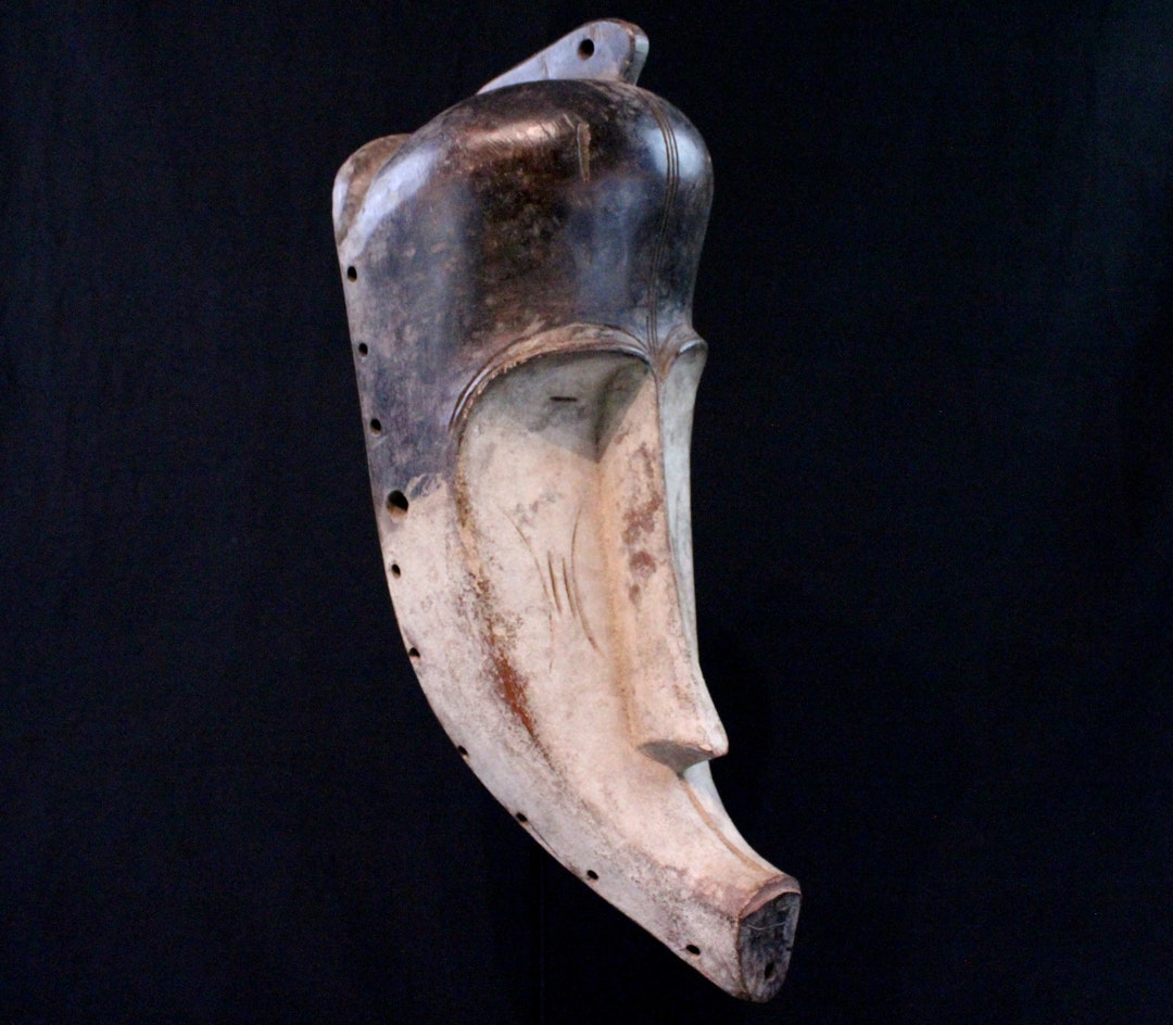 Tribal Ethnographic African Art Superb Fanf Ngil Mask Wood & Polychromy ...