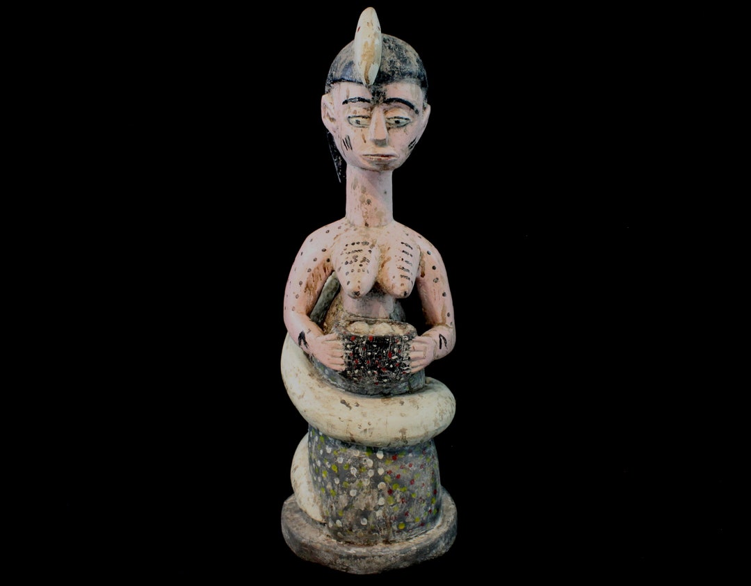 African Tribal Art Africa Large Statue of Mami Wata Watta Water Mermaid ...
