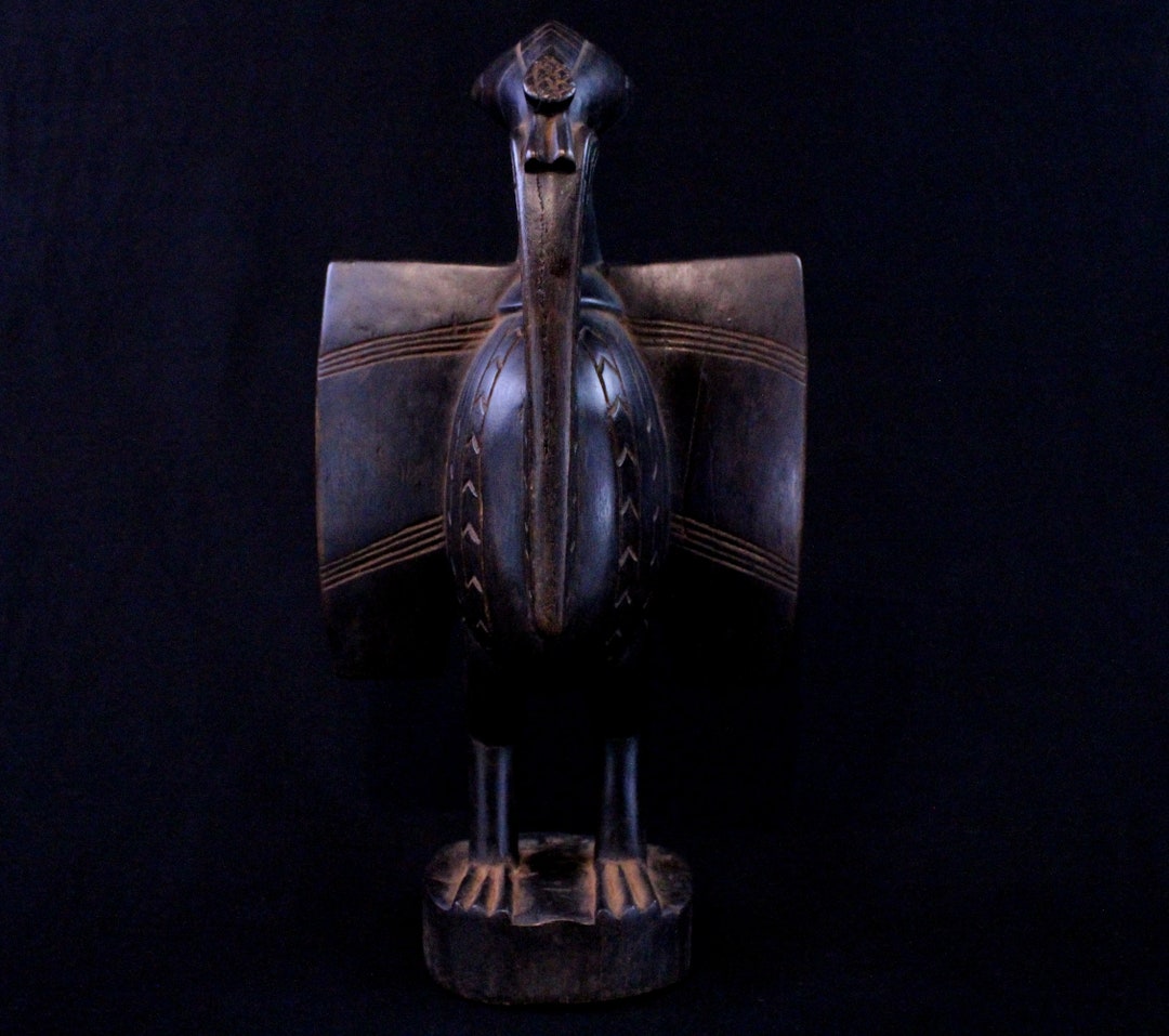 African Art Tribal Primitive Arts Wooden Statue of the Hornbill Senoufo ...