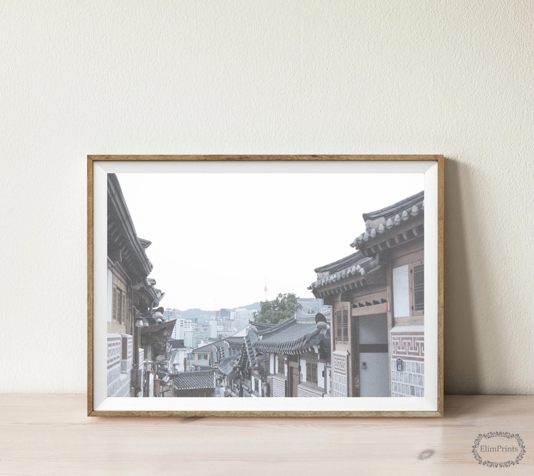 Seoul Hanok House, Namsan Tower, Korea Printable Wall Art, Seoul ...