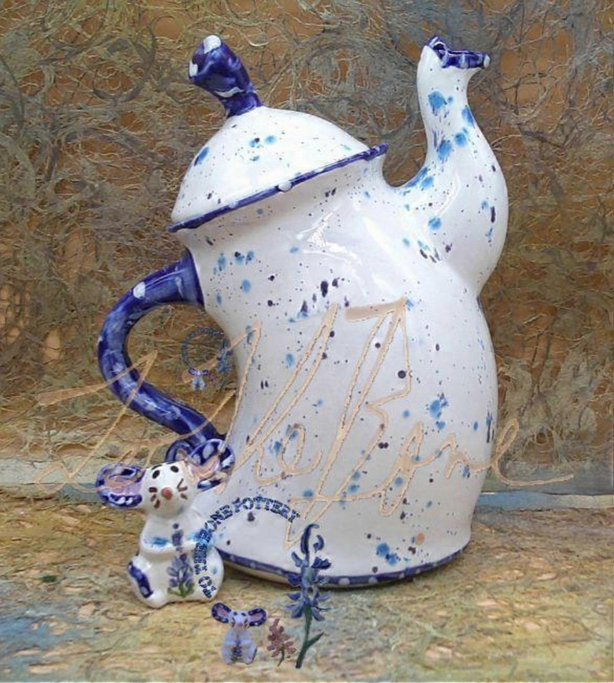Retro Classic Blue Sassy Teapot - Etsy