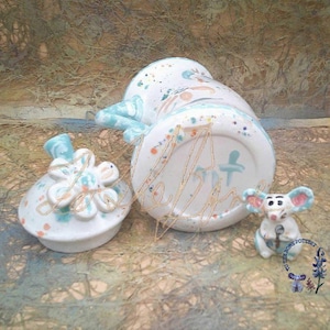 Flower Power Sassy Jade and Peach Canister - Etsy