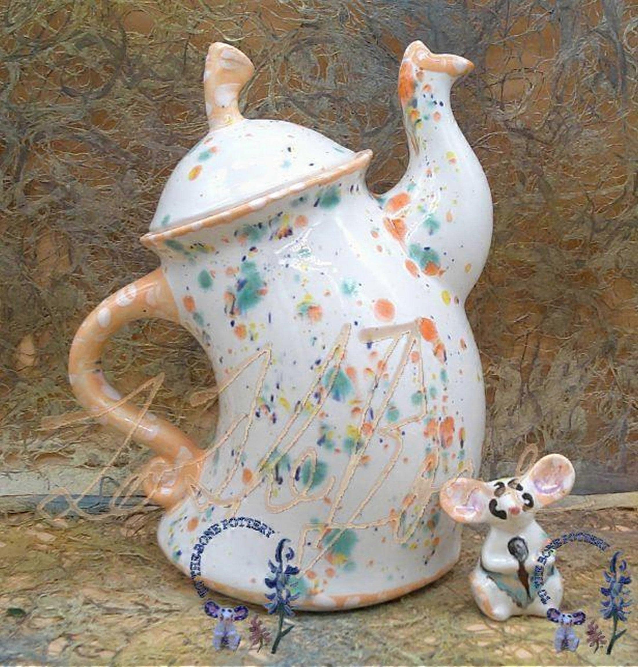 Retro Sassy Peach Teapot - Etsy