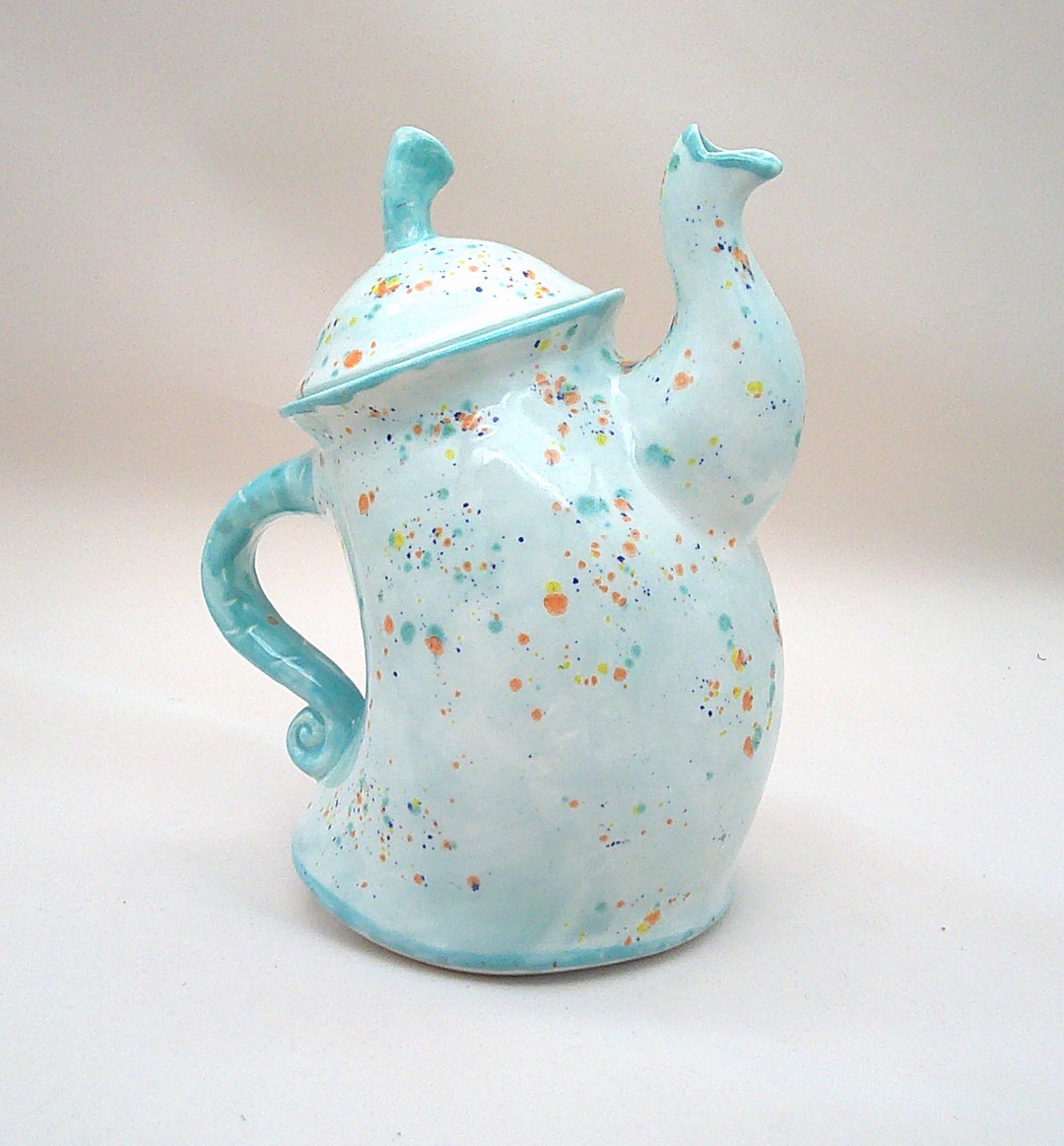 Retro Sassy Celadon Teapot - Etsy