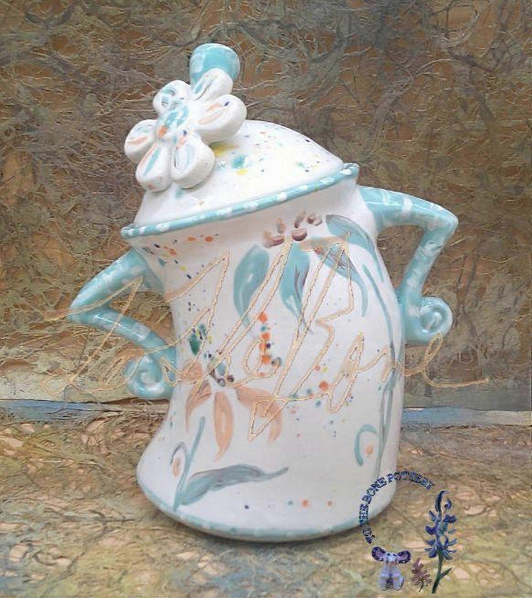 Flower Power Sassy Jade and Peach Canister - Etsy