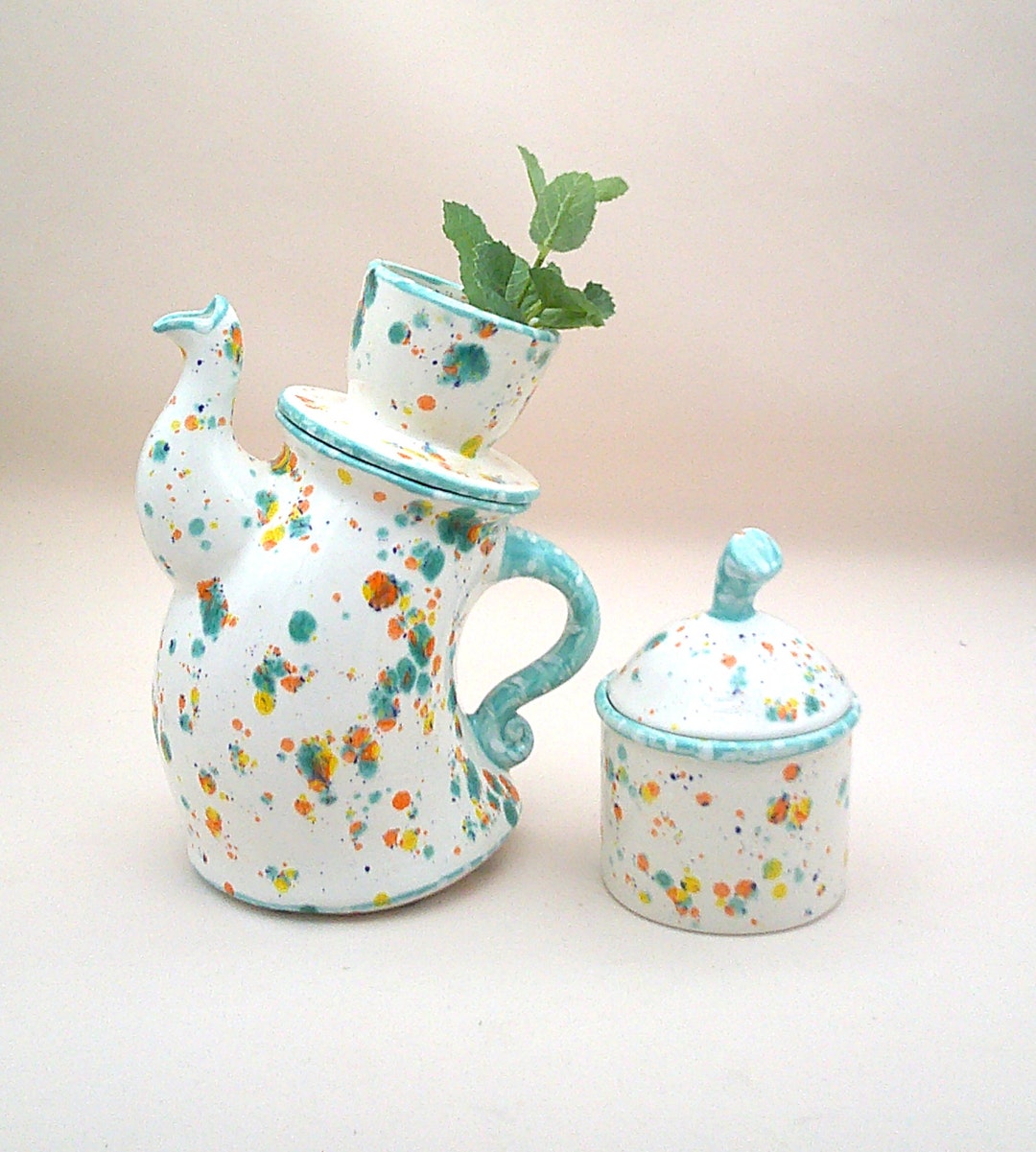 Sassy Retro Jade Teapot Double Duty Set - Etsy