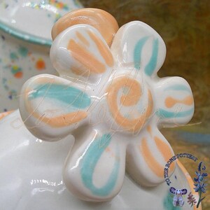 Flower Power Sassy Jade and Peach Canister - Etsy