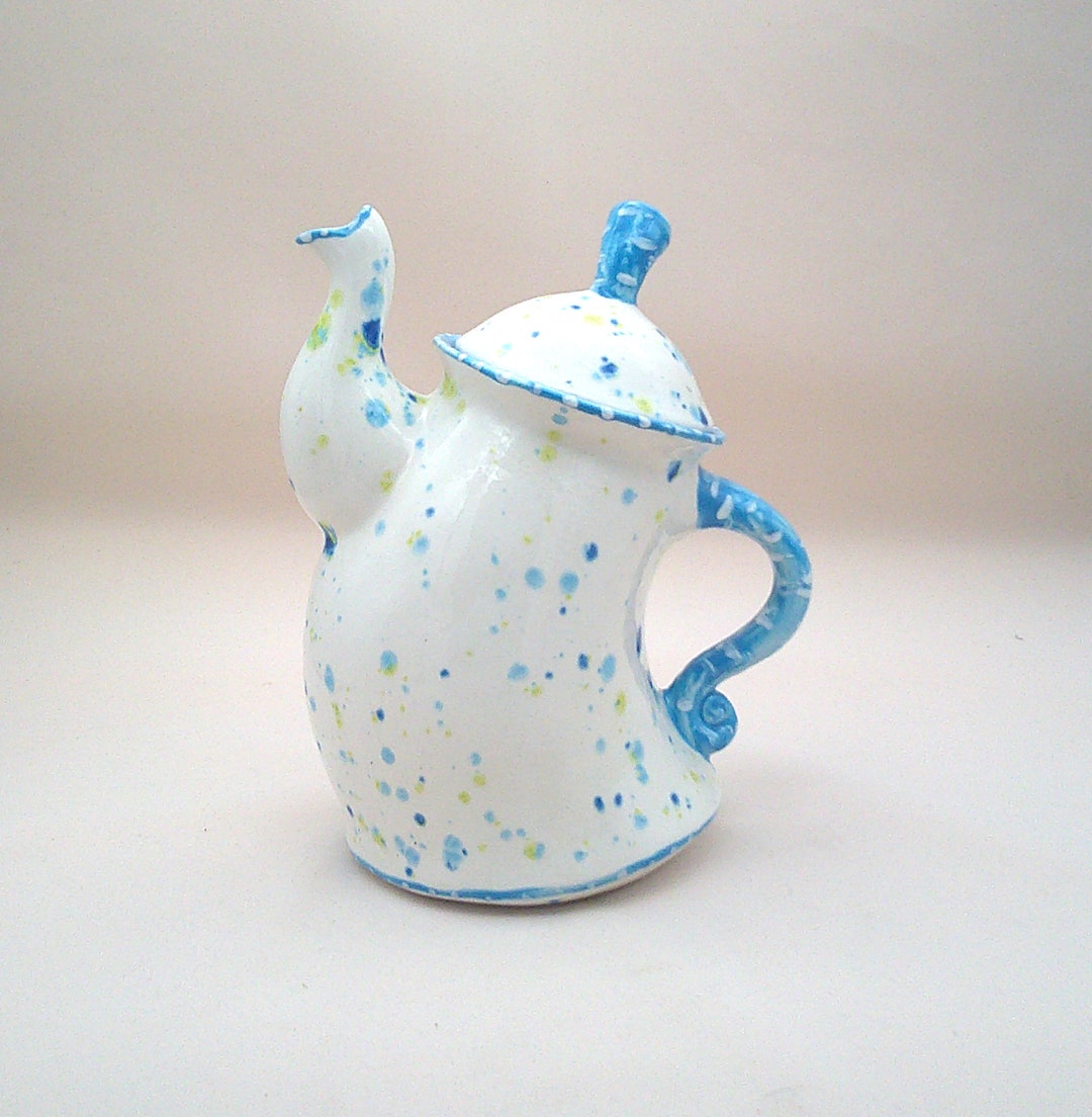 Retro Aqua and Teal Sassy Teapot - Etsy