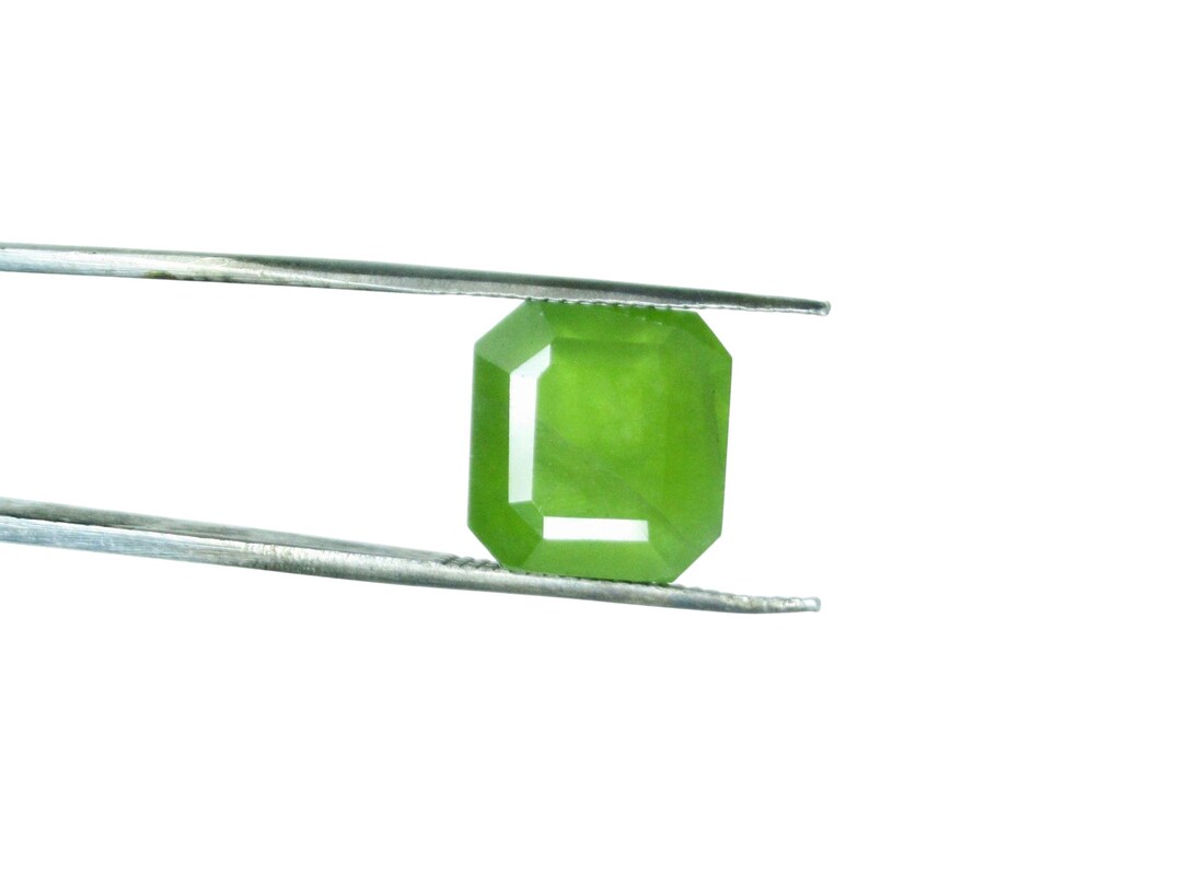 Natural Vasonite Gemstone Emerald Cut Shape Gemstone Faceted Cut Green ...