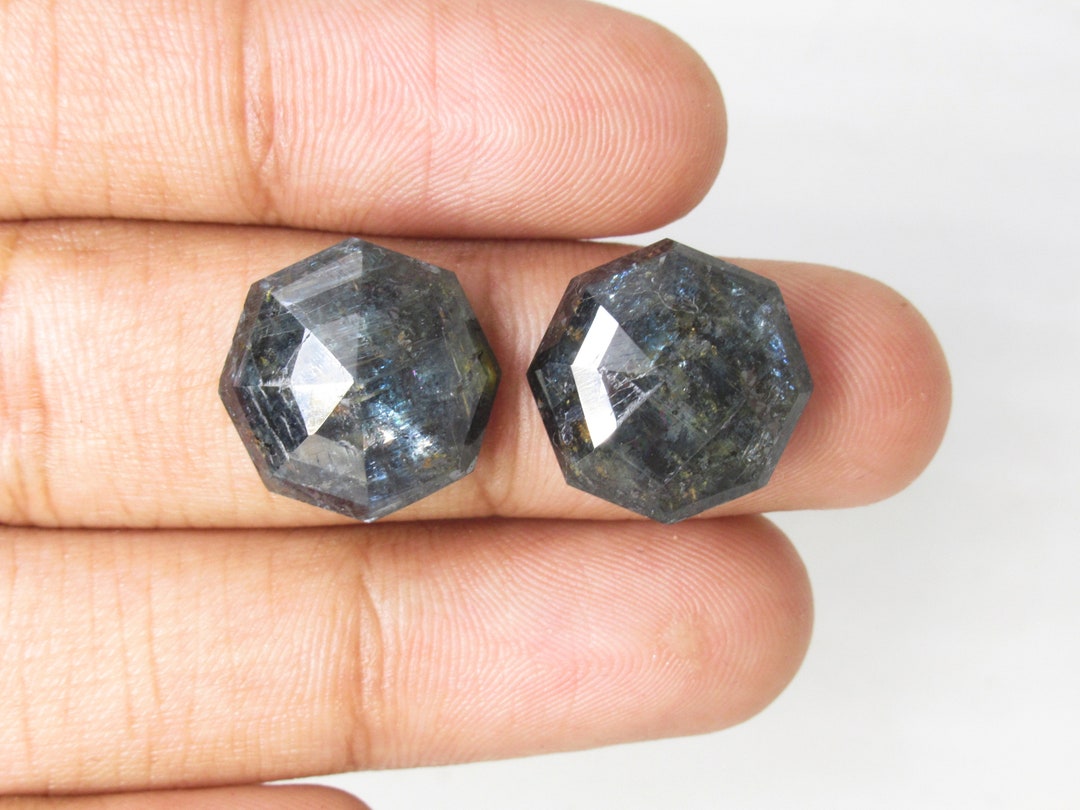 Natural Kyanite Gemstone Octagon Shape Gemstone Cabochons Faceted Rose ...