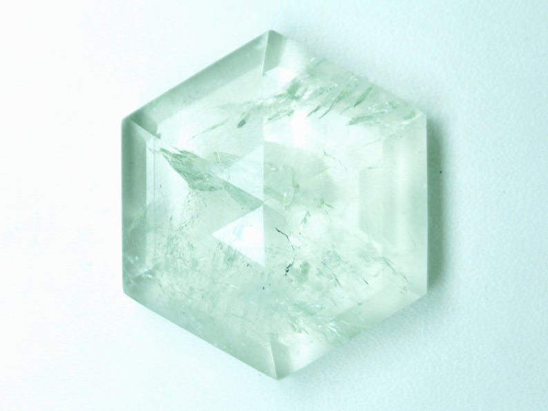 Natural Prasiolite Gemstones Hexagon-shape/faceted-rose-cut/green Color ...