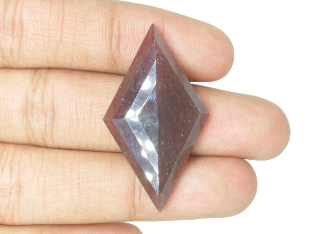 Natural Ruby Gemstone Rhombus Shape Cabochon Faceted Rose Cut Gemstone ...