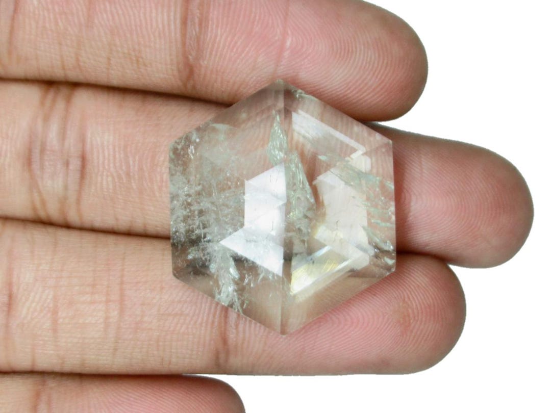 Natural Prasiolite Gemstones Hexagon-shape/faceted-rose-cut/green Color ...