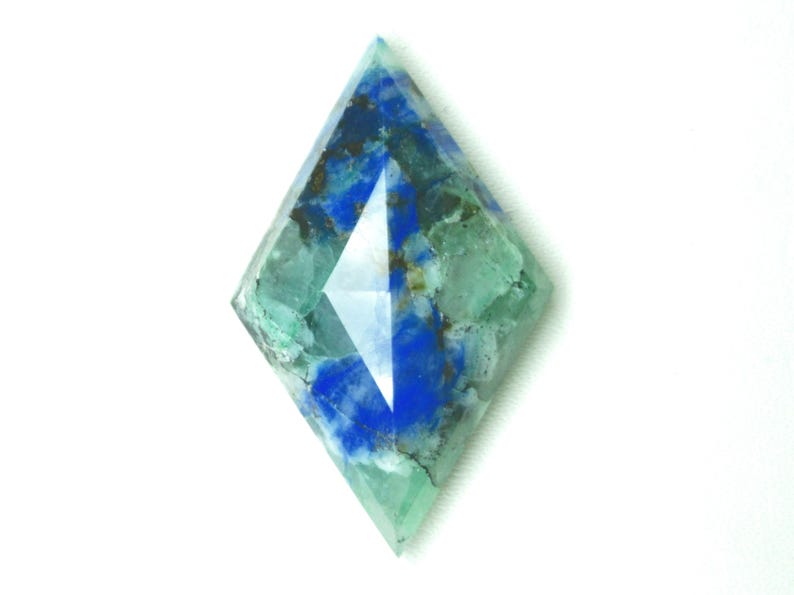 Natural Azurite Gemstones Rhombus-shape/cabochon Faceted-cut/green ...