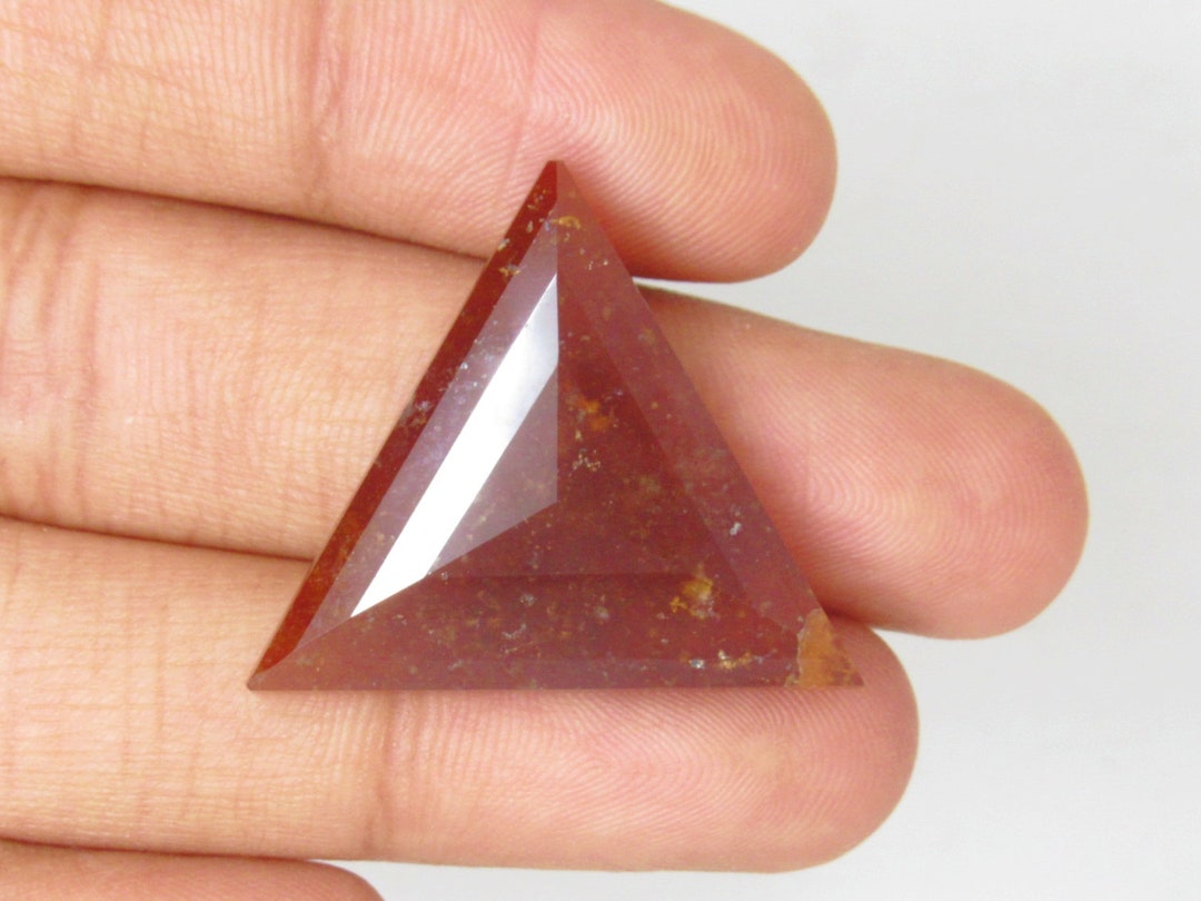 Natural Garnet Gemstone Triangle Shape Gemstone Cabochon Faceted Cut ...