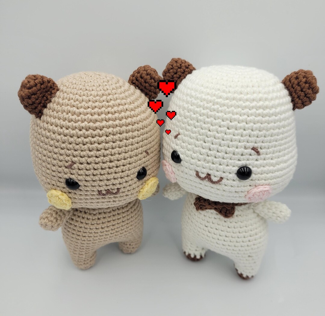 Handmade Bear Set Bubu & Dudu for Your Loved One, Amigurami Toy for Children , First Brithday ...