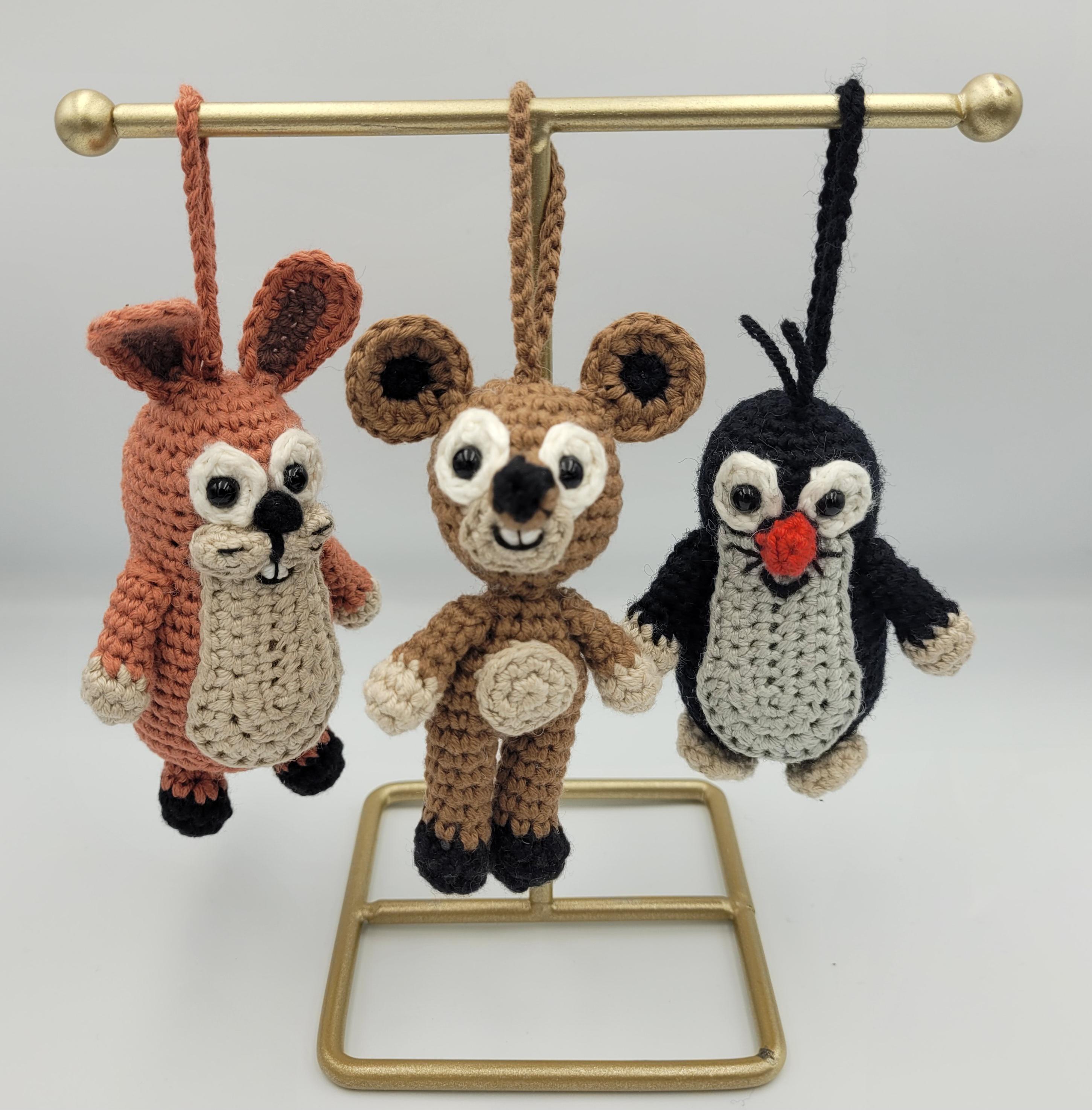 Handmade Crochet Mole & Friends: Amigurumi Keychain Set - Etsy