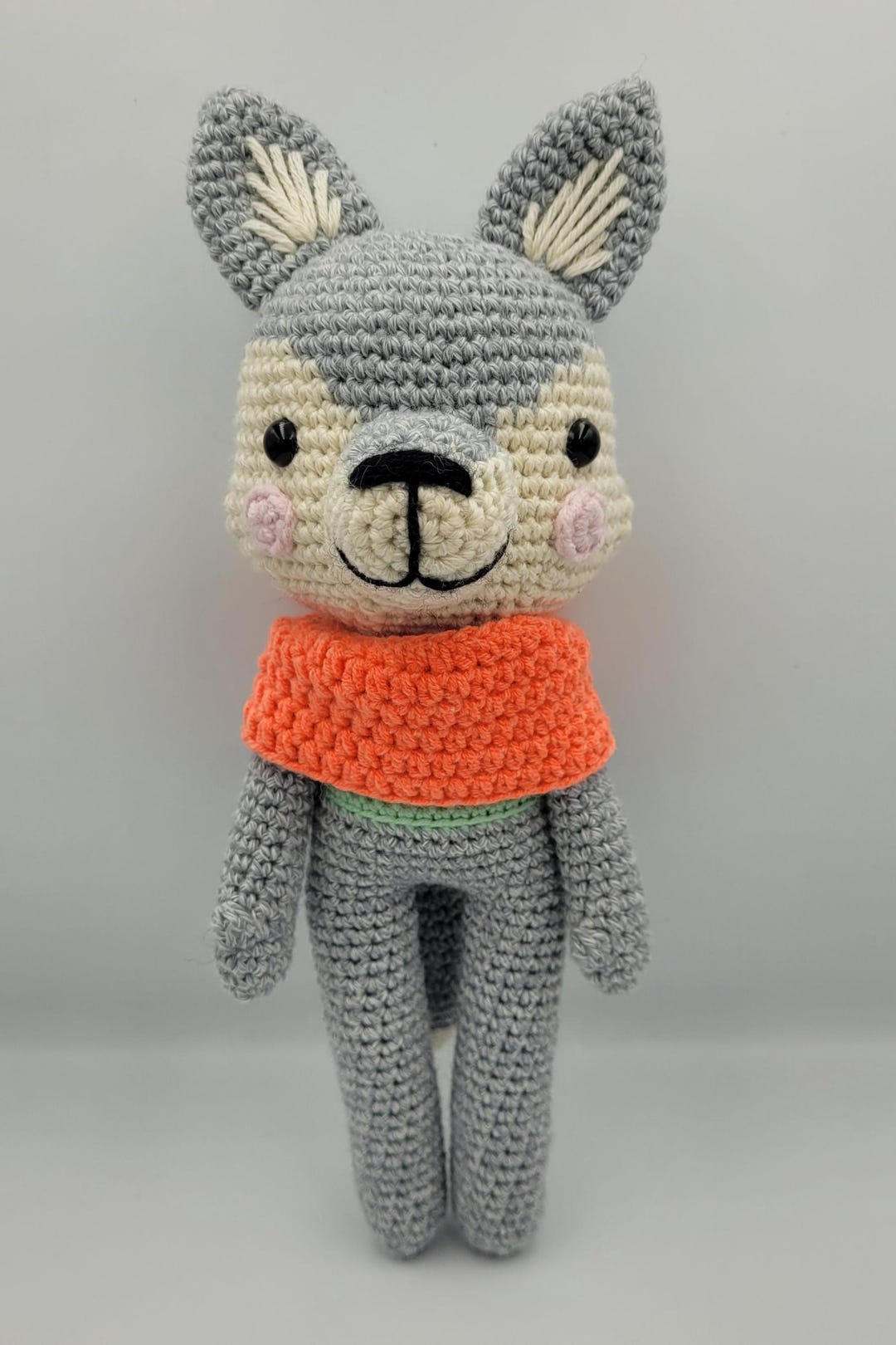 Handmade Crochet Wolf Plush, Merino Wool Blend, Baby Sleeping Toy - Etsy