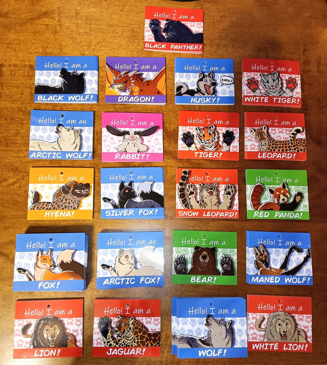 Colorful Laminated Animal Badges hello, I Am... With Various Animal ...
