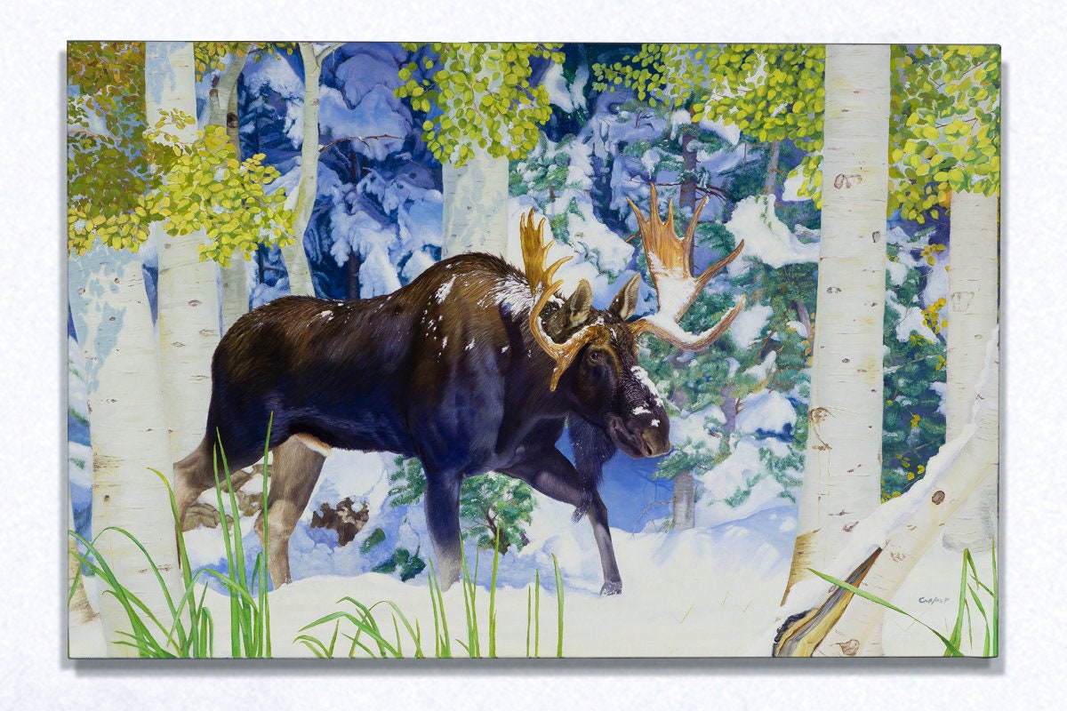 Moose Artwork Gift for Moose Lover Cabin Lodge Artwork Rustic Decor ...