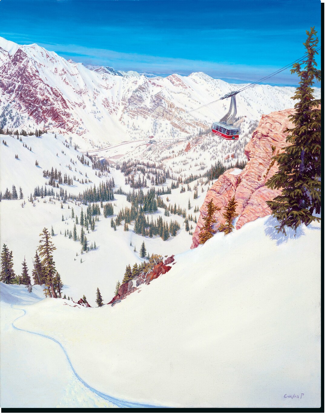 Snowbird Tram Art on Metal - Snowbird Utah Wall Art - Gift for Skier ...