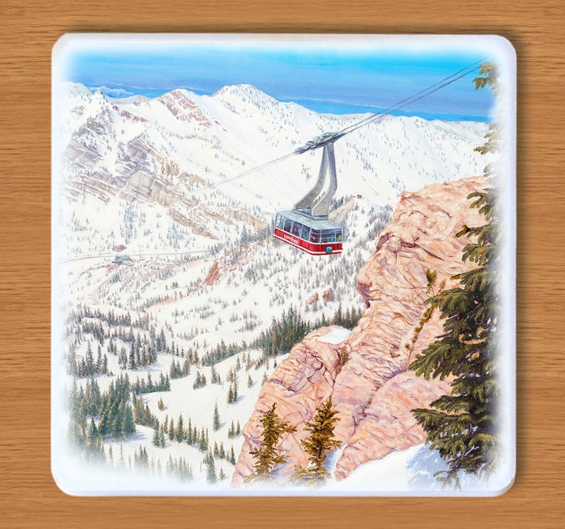 Snowbird Ski Themed Coasters - Skier - Snowboarder Gift - Snowbird Tram ...