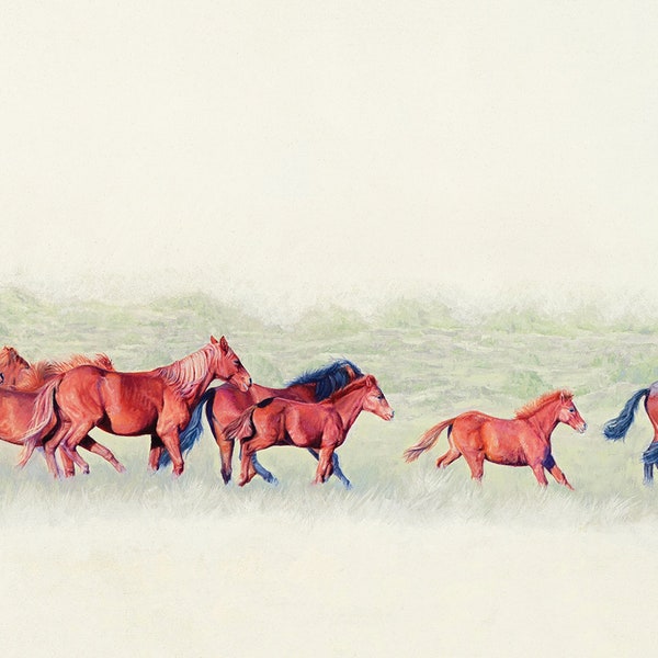 Wild Mustangs Painting - Etsy