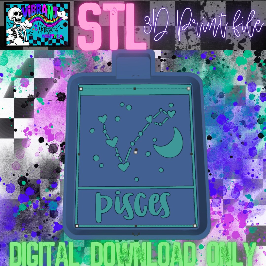 Pisces Zodiac Sign Mold Housing Mold Maker STL File for Freshies ...