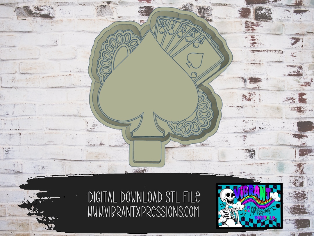 Spade Card Concho Mold Housing STL File for Freshies (PNG SVG) - Etsy