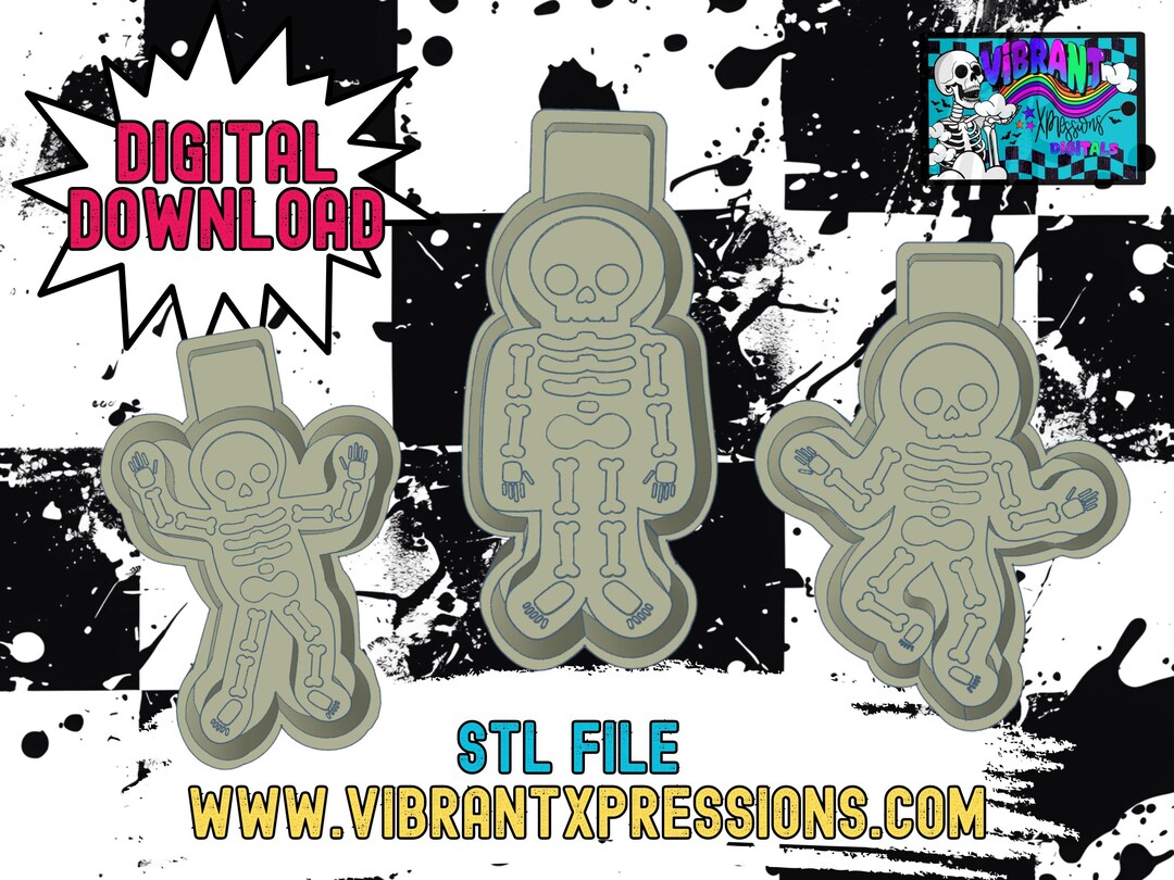 Skellie Set Inverted Mold Housing Mold Maker STL File for Freshies ...