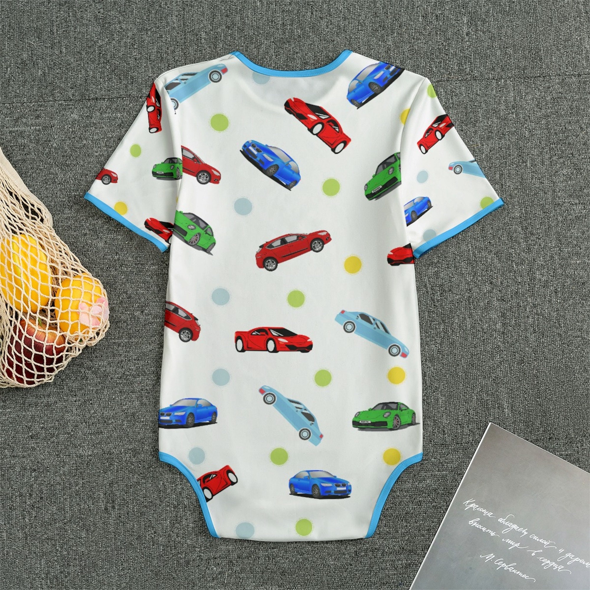 Adult Romper With Car Design and Blue Edge ABDL | Totally ...