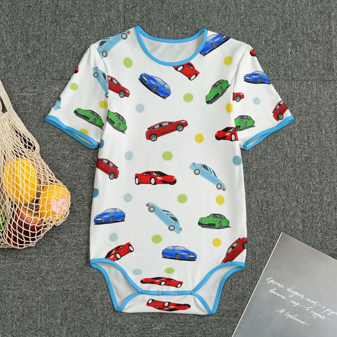 Adult Romper With Car Design and Blue Edge ABDL | Totally ...